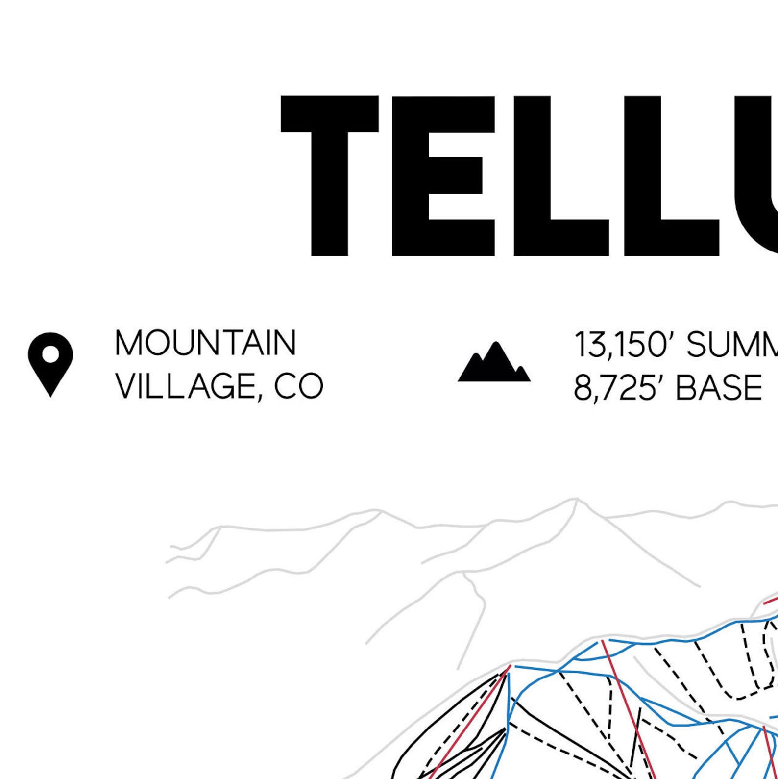 Telluride Printable Ski Map 16x20 - Etsy