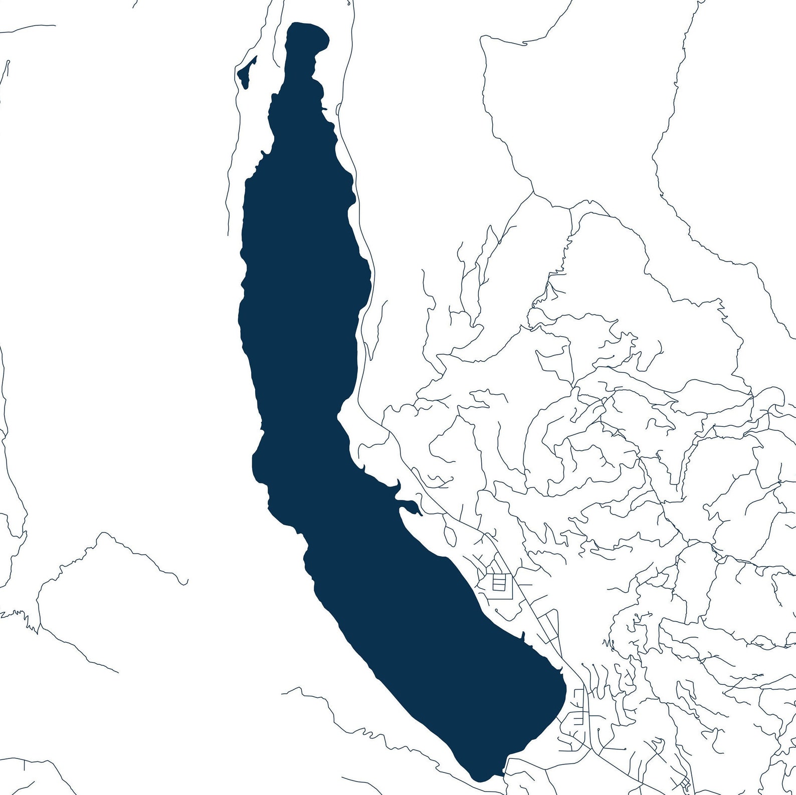 Cle Elum Lake Washington Printable Map Cle Elum Lake Wall | Etsy