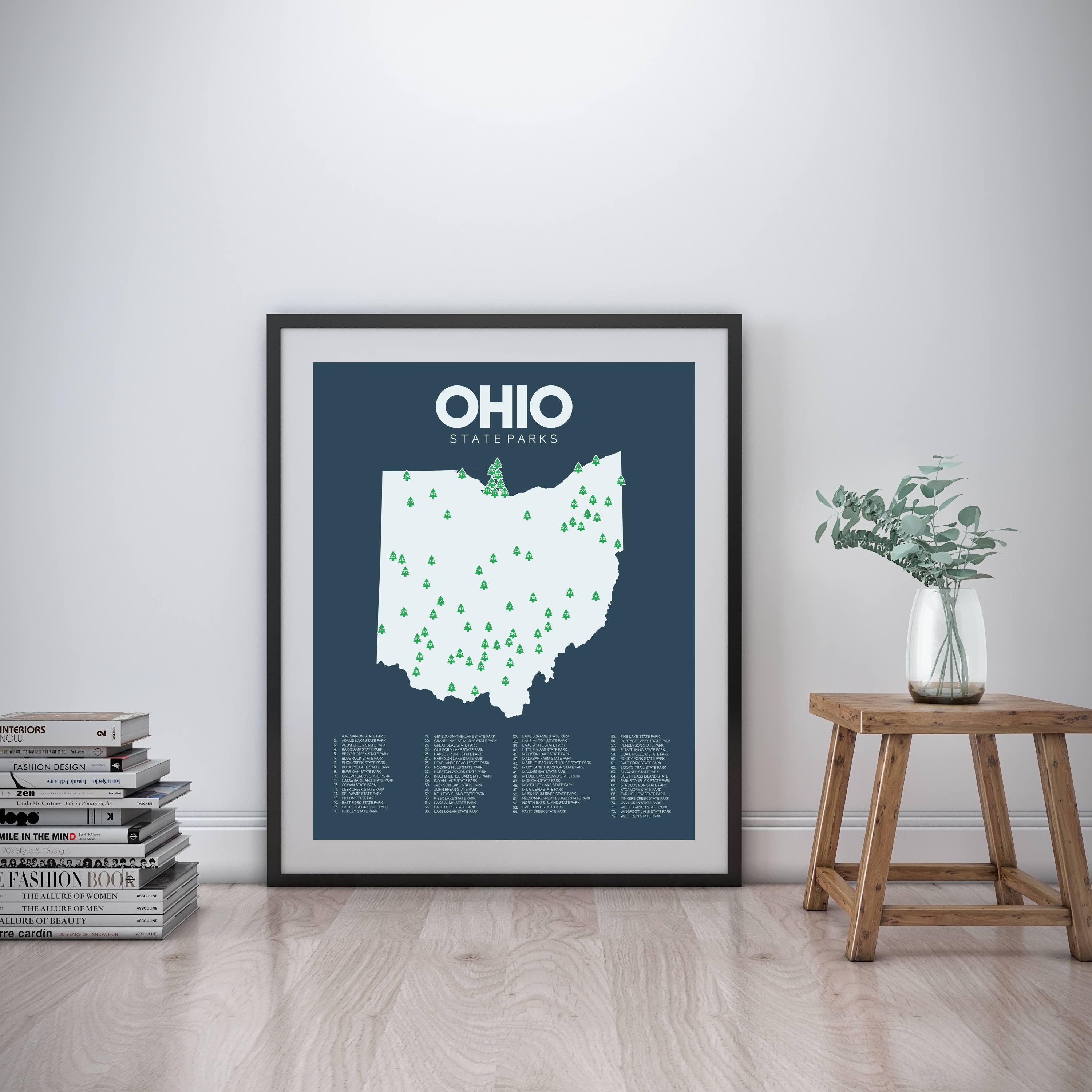 Ohio State Parks Map Printable 16x20 Gift for - Etsy