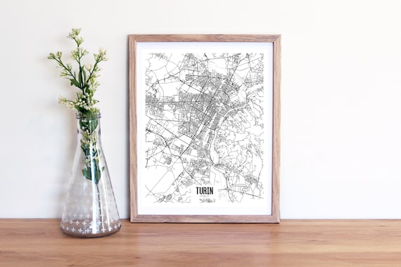 Turin Italy Printable Map Turin Italy Poster Printable Map - Etsy