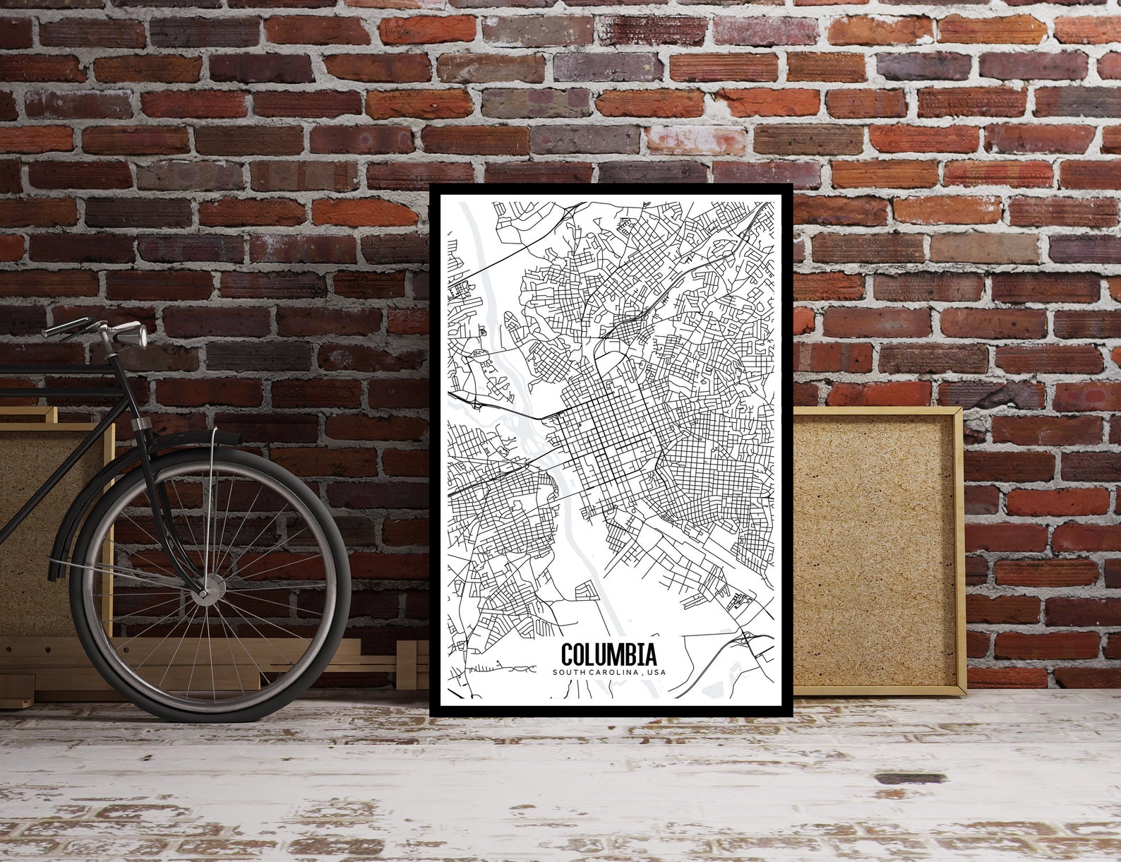 Columbia South Carolina Map Printable Columbia City Map Art | Etsy