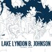 Lake Lyndon B. Johnson Texas Printable Map, Lake LBJ Wall Art, Lake LBJ ...