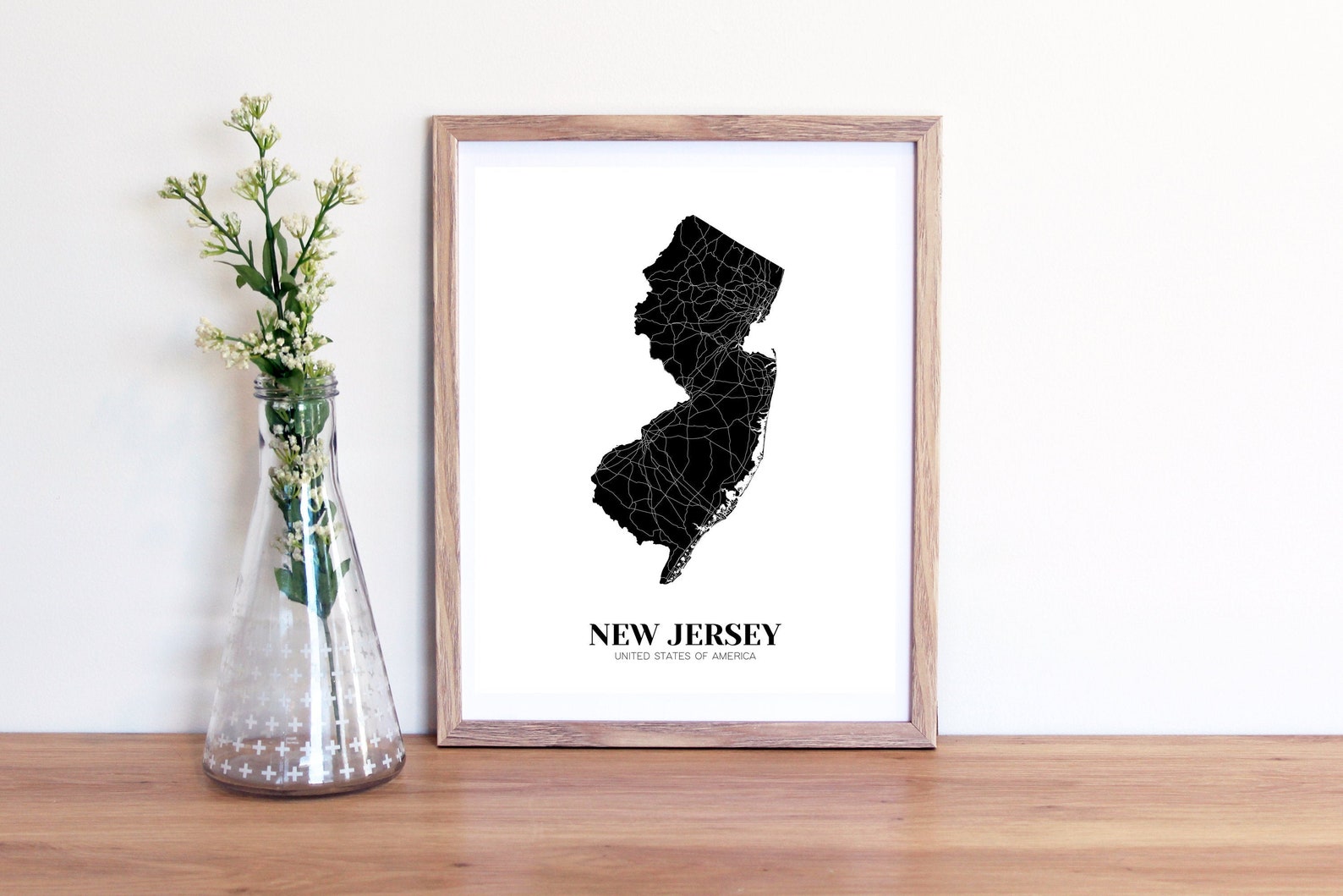 Map of New Jersey Printable New Jersey Map Print Printable - Etsy