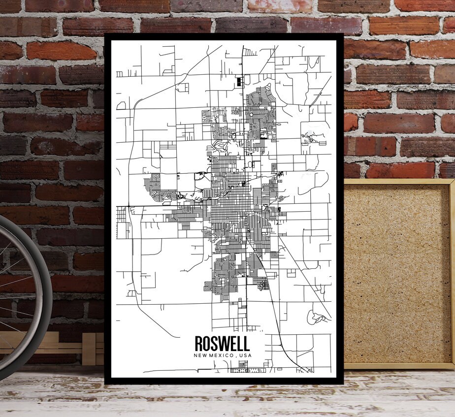 Roswell New Mexico Map Printable Printable Map for Office | Etsy