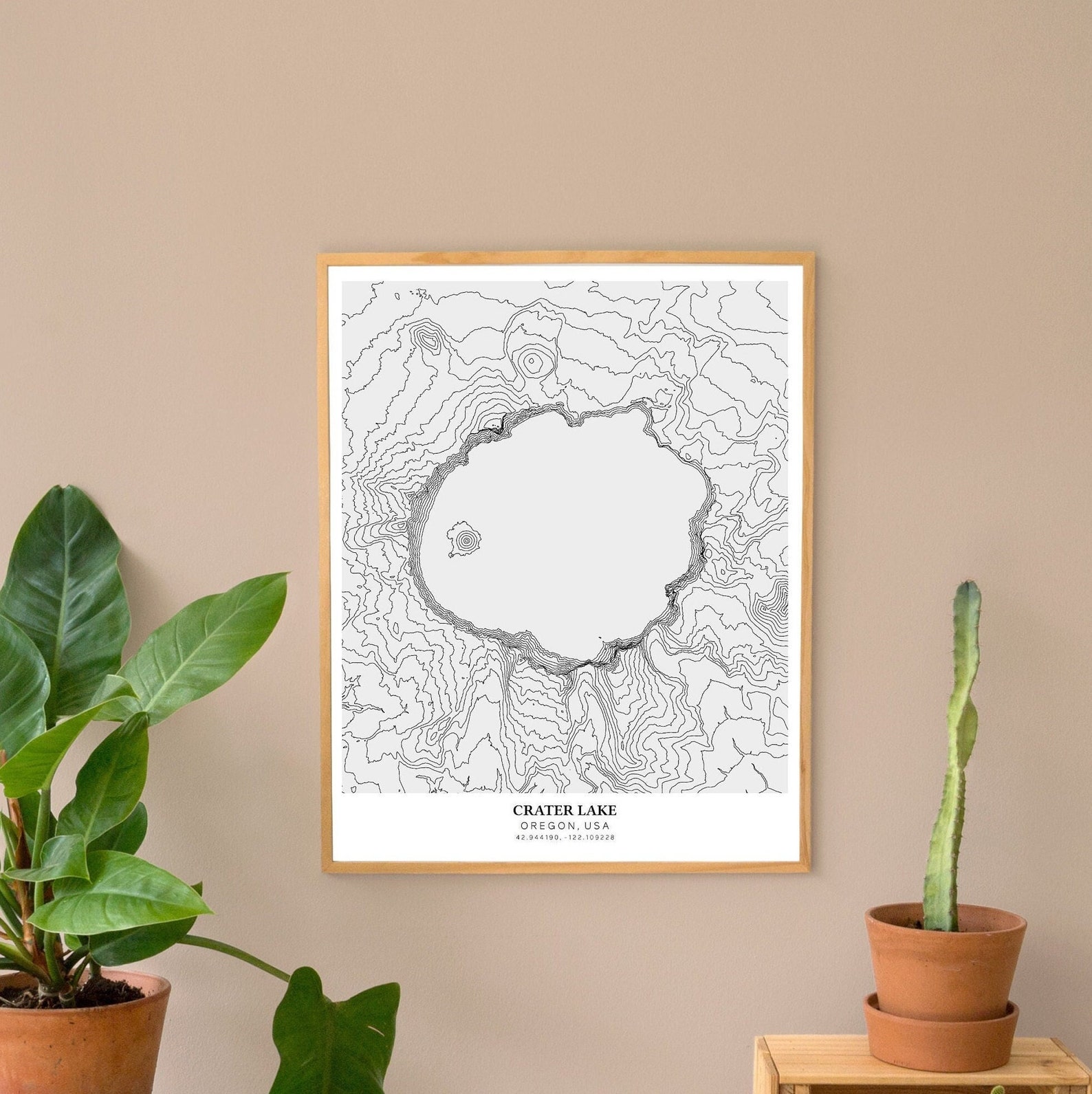Crater Lake Printable Topographic Map Crater Lake Map Crater | Etsy