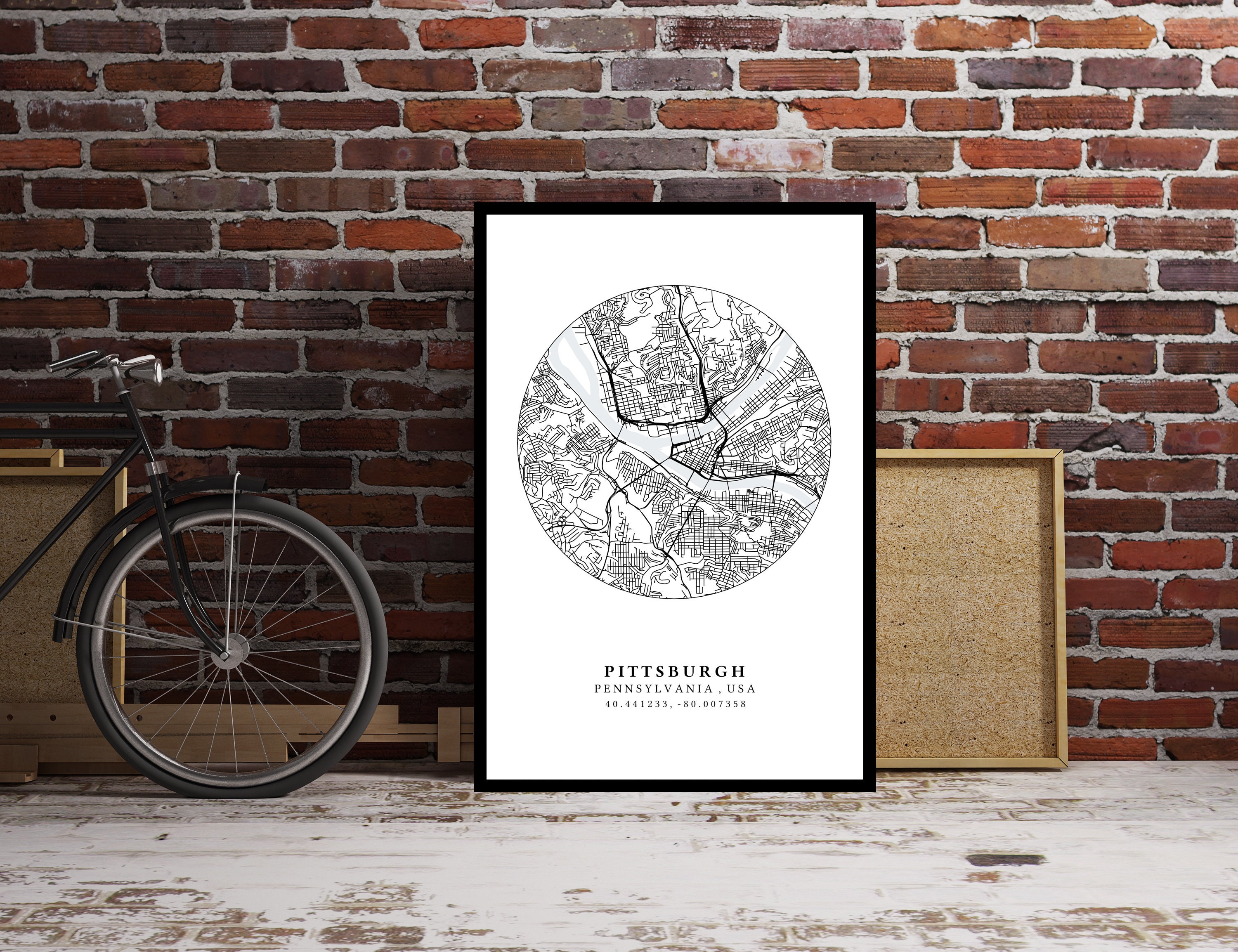 Pittsburgh Printable Map Pittsburgh Map Poster Pittsburgh - Etsy