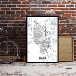Boulder Colorado Map Printable Boulder Map Art Colorado Map - Etsy