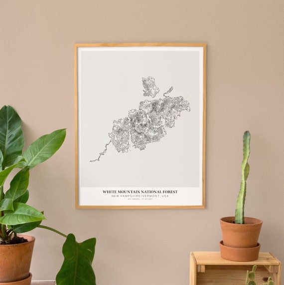 White Mountain National Forest Printable Topographic Map | Etsy