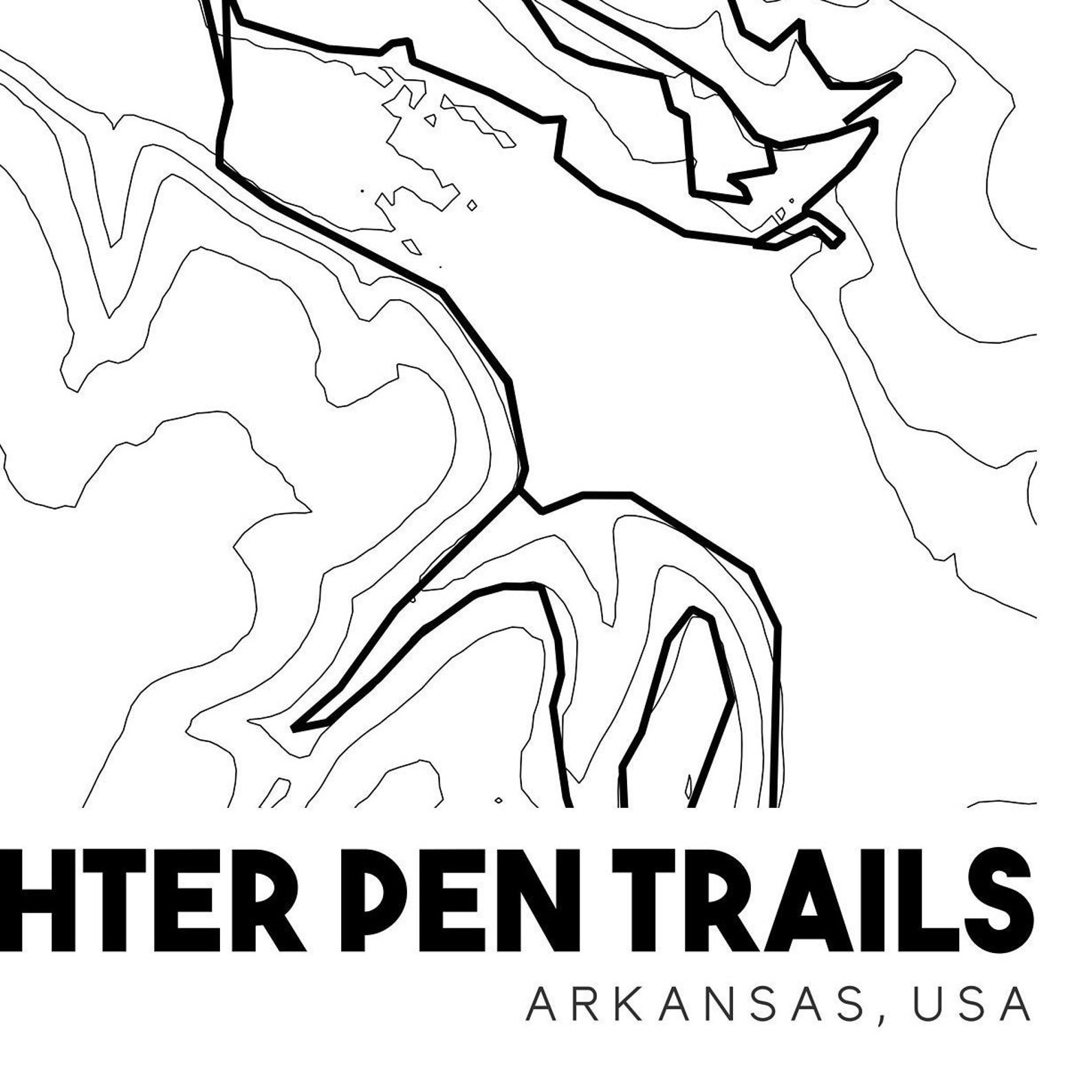 Slaughter Pen Trails Topographic Map Printable Mountain | Etsy