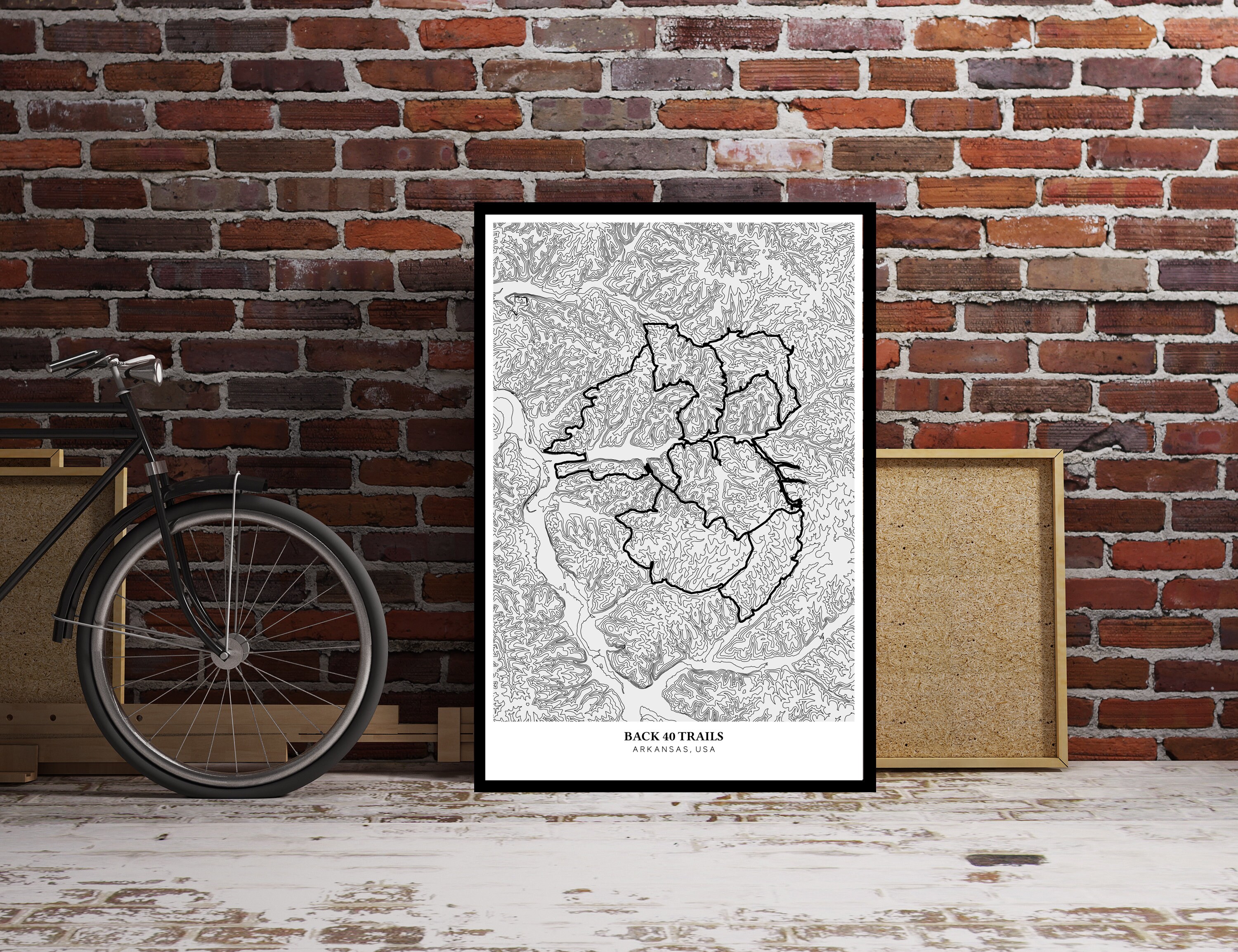 Back 40 Trails Topographic Map Printable Mountain Biking Map - Etsy
