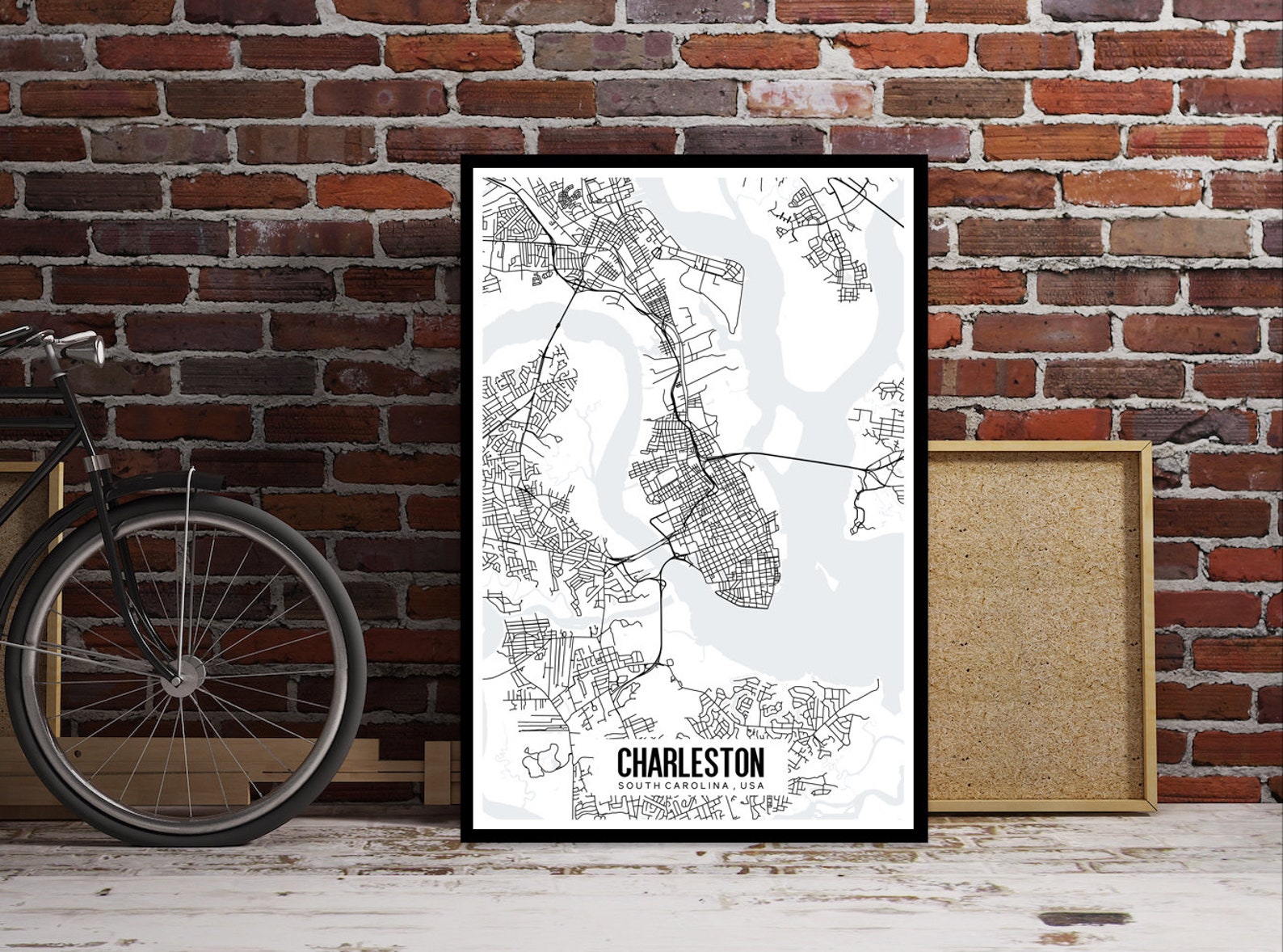 Charleston South Carolina printable map Charleston sc map | Etsy