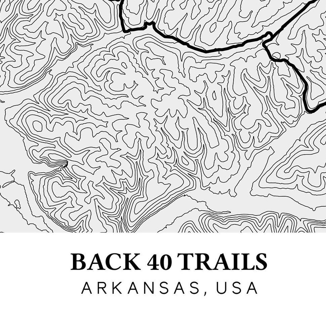 Back 40 Trails Topographic Map Printable Mountain Biking Map - Etsy