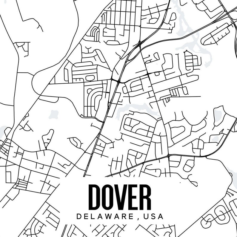 Dover Delaware Map Printable Dover map art Delaware map art | Etsy