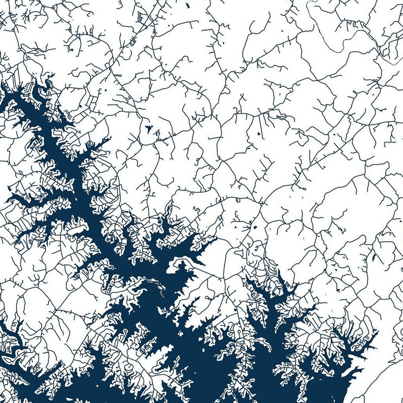 Smith Mountain Lake Printable Map Smith Mountain Virginia - Etsy France