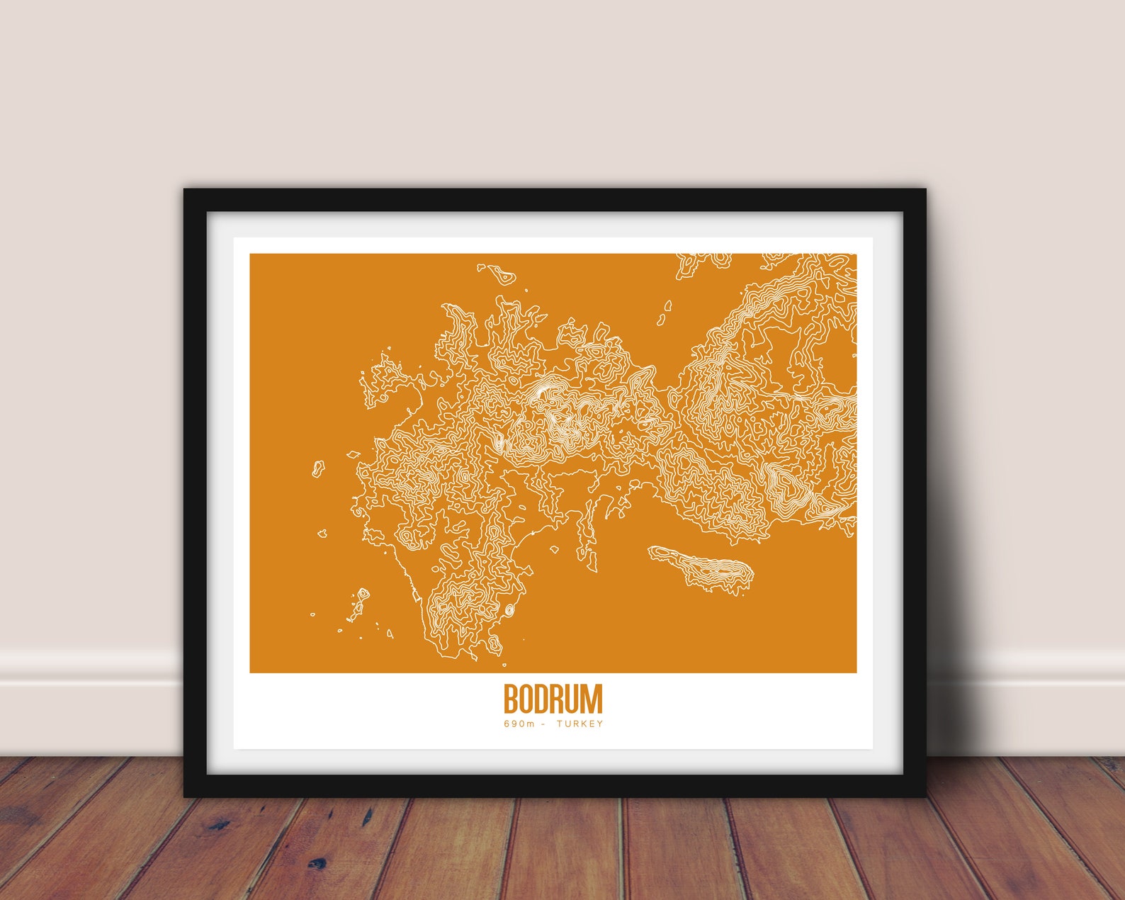 Bodrum Turkey Printable Topographic Map 16x20 Bodrum Turkey - Etsy