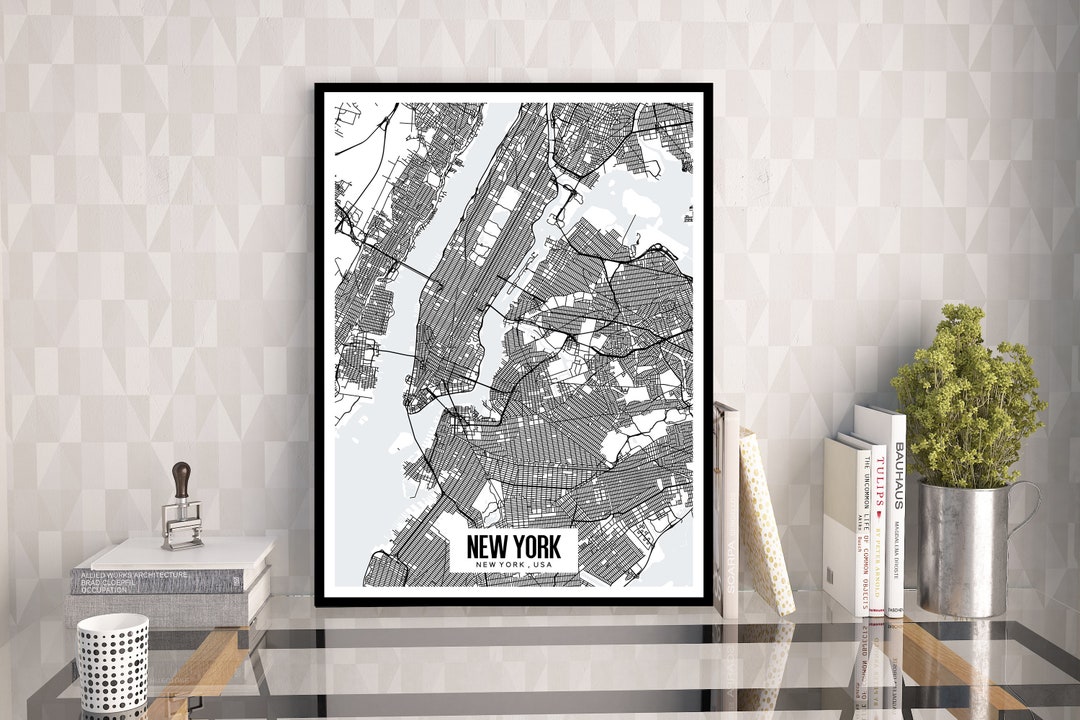 New York City Map Printable NYC Map Poster New York City - Etsy