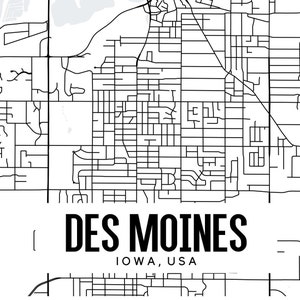 Des Moines Iowa Map Printable Printable Map for Office Des - Etsy