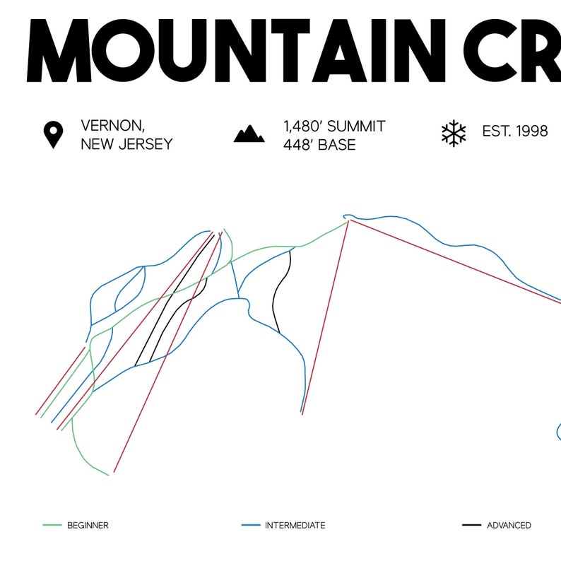 Snow Summit Ski Map Printable Snow Summit Printable Ski Map - Etsy