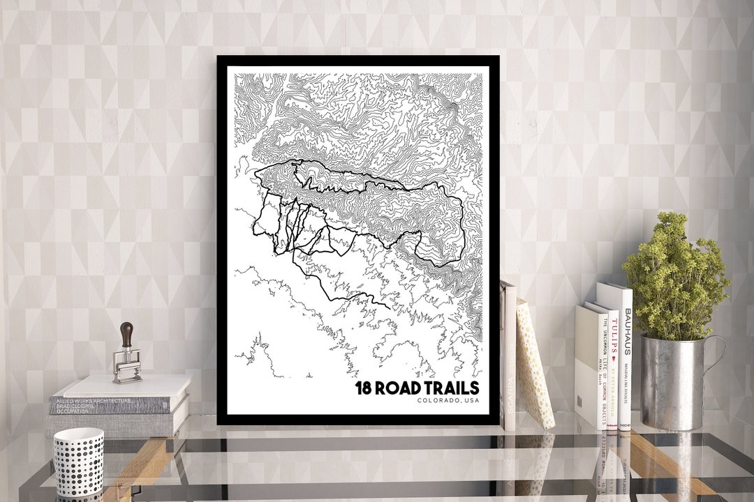 18 Road Trails Topographic Map, Printable Mountain Biking Map, MTB ...