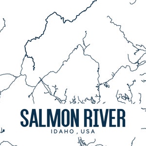 Salmon River Idaho Printable Map 16x20, Map of the Salmon River, Idaho ...