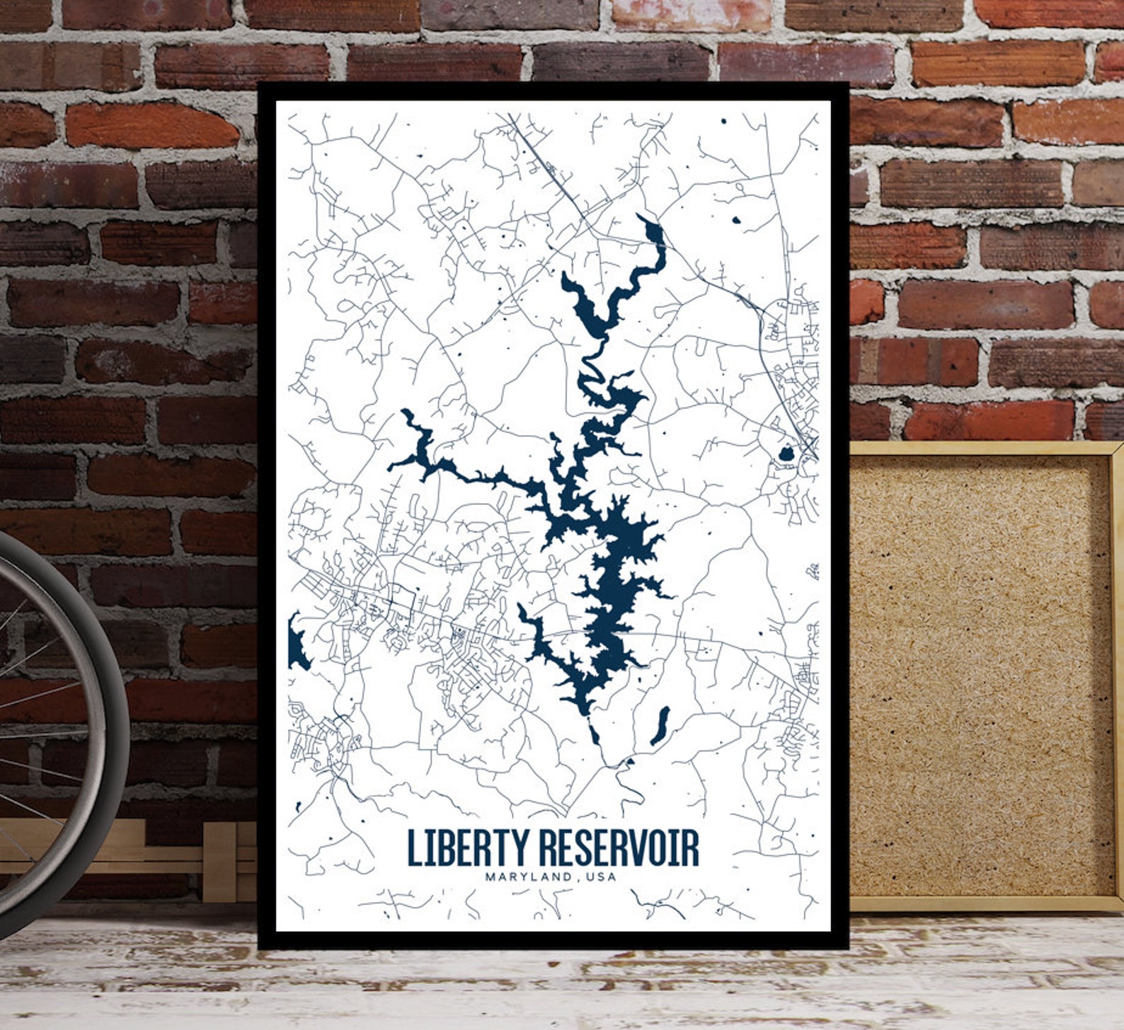 Liberty Reservoir Maryland Printable Map Maryland Wall Art - Etsy