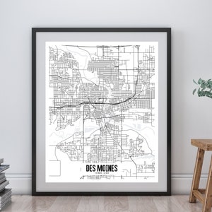Des Moines Iowa Map Printable Printable Map for Office Des - Etsy