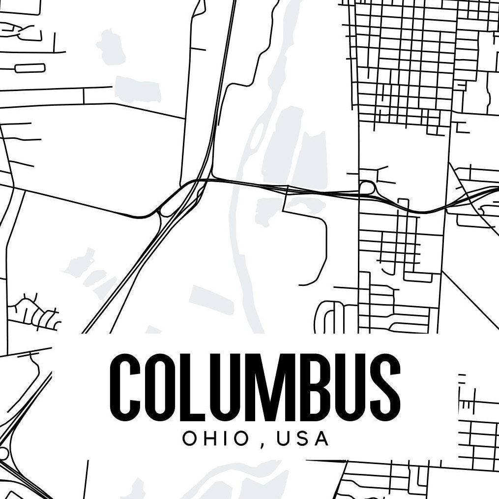 Columbus Ohio Map Printable Ohio Printable Map Ohio Wall | Etsy
