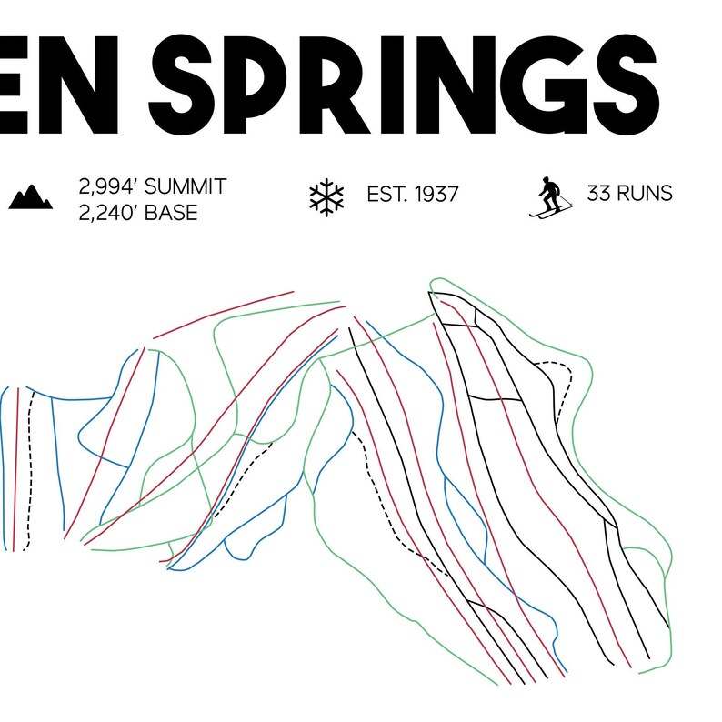 Seven Springs Printable Ski Map 16x20 Seven - Etsy