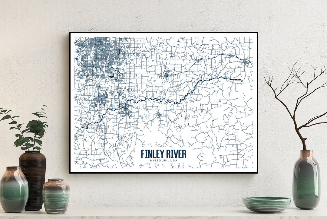 Finley River Missouri Printable Map Finley River Missouri - Etsy