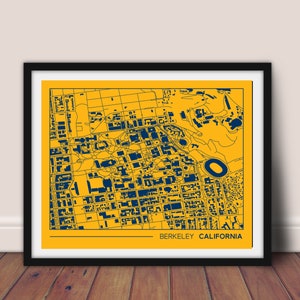 Berkeley California Printable Street Map University of - Etsy