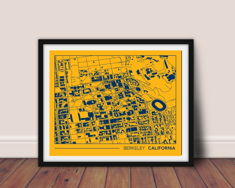 Berkeley California Printable Street Map University of - Etsy