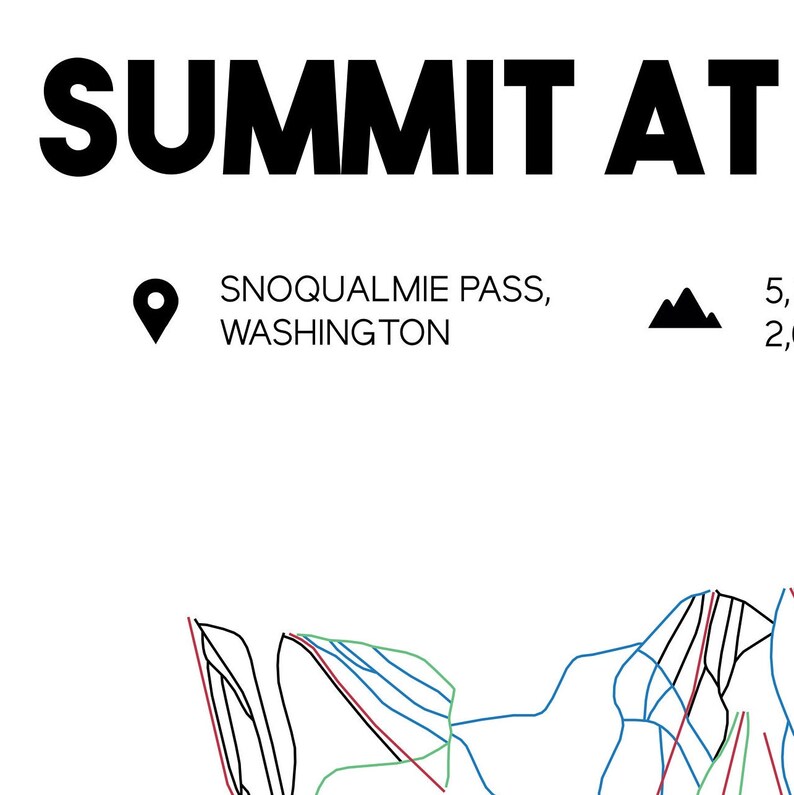 Summit at Snoqualmie Printable Trail Map - Etsy