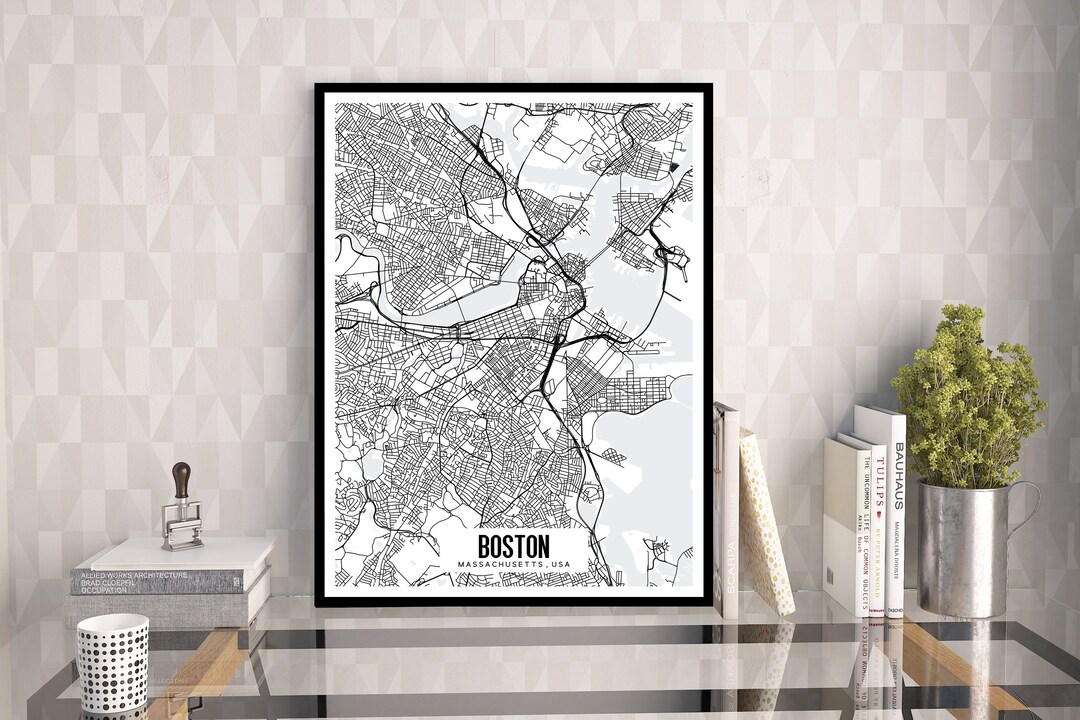 Boston Printable Map, Boston Map Poster, Boston Massachusetts Map ...