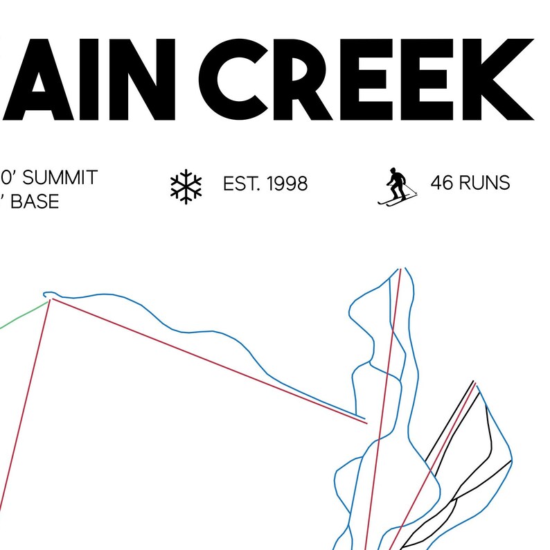 Snow Summit Ski Map Printable Snow Summit Printable Ski Map - Etsy