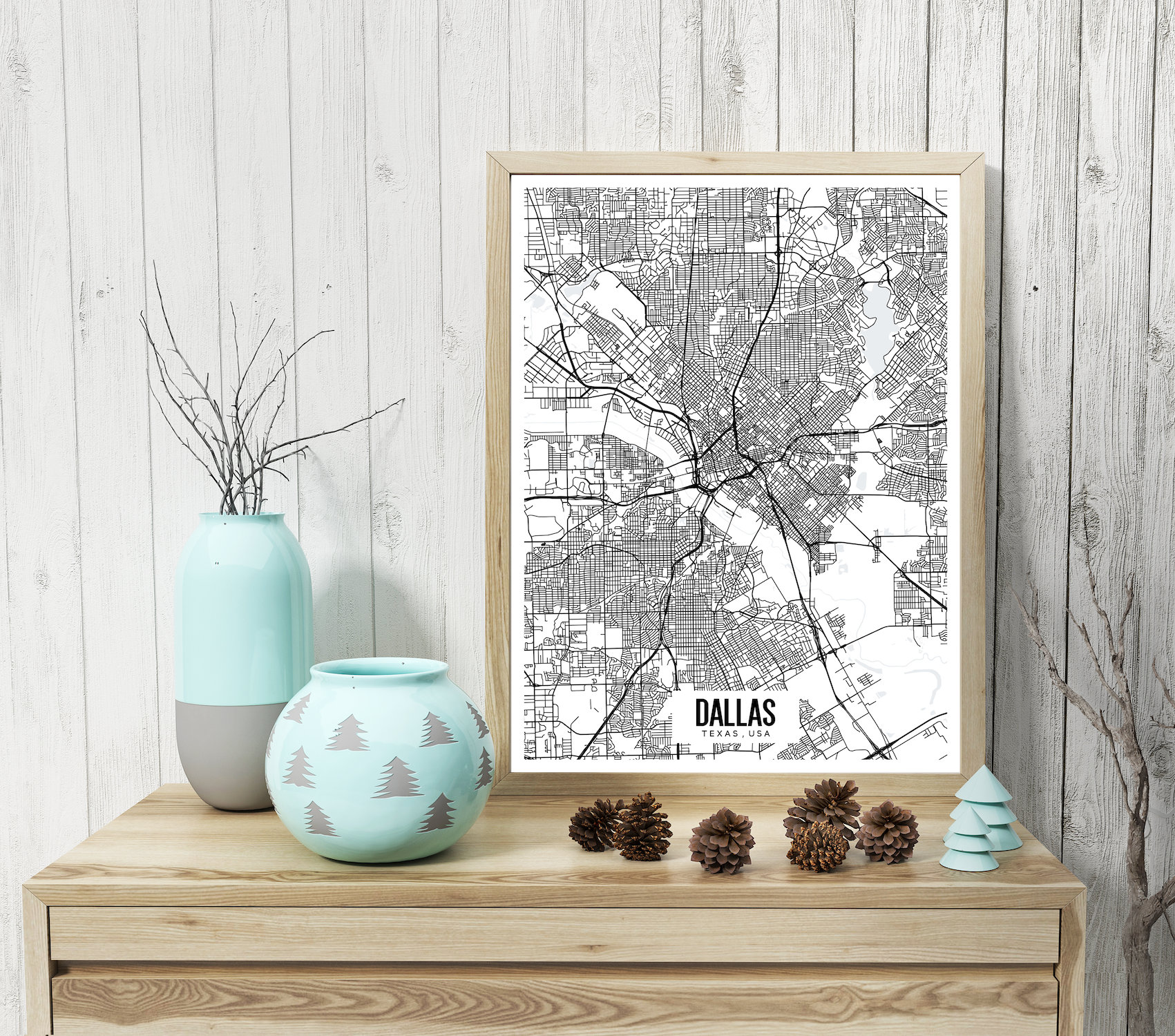 Dallas Texas printable map Dallas map print Texas wall art | Etsy