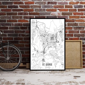 St. George, Utah Printable Map, St. George Utah Map Poster, St. George ...