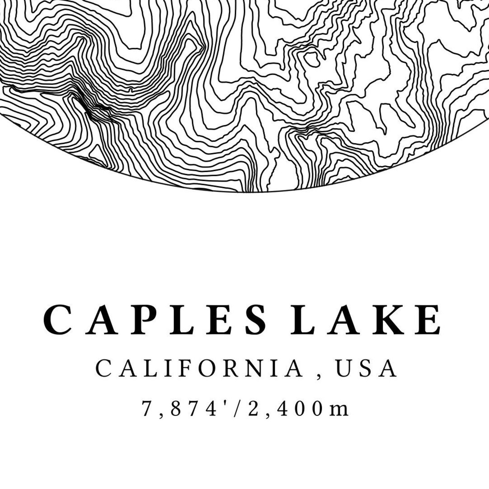 Caples Lake Topographic Map Caples Lake Tahoe Map Tahoe - Etsy