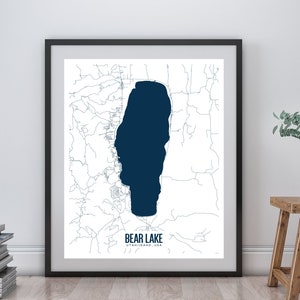 Bear Lake Printable Map, Bear Lake Map, Bear Lake Wall Art, Printable ...