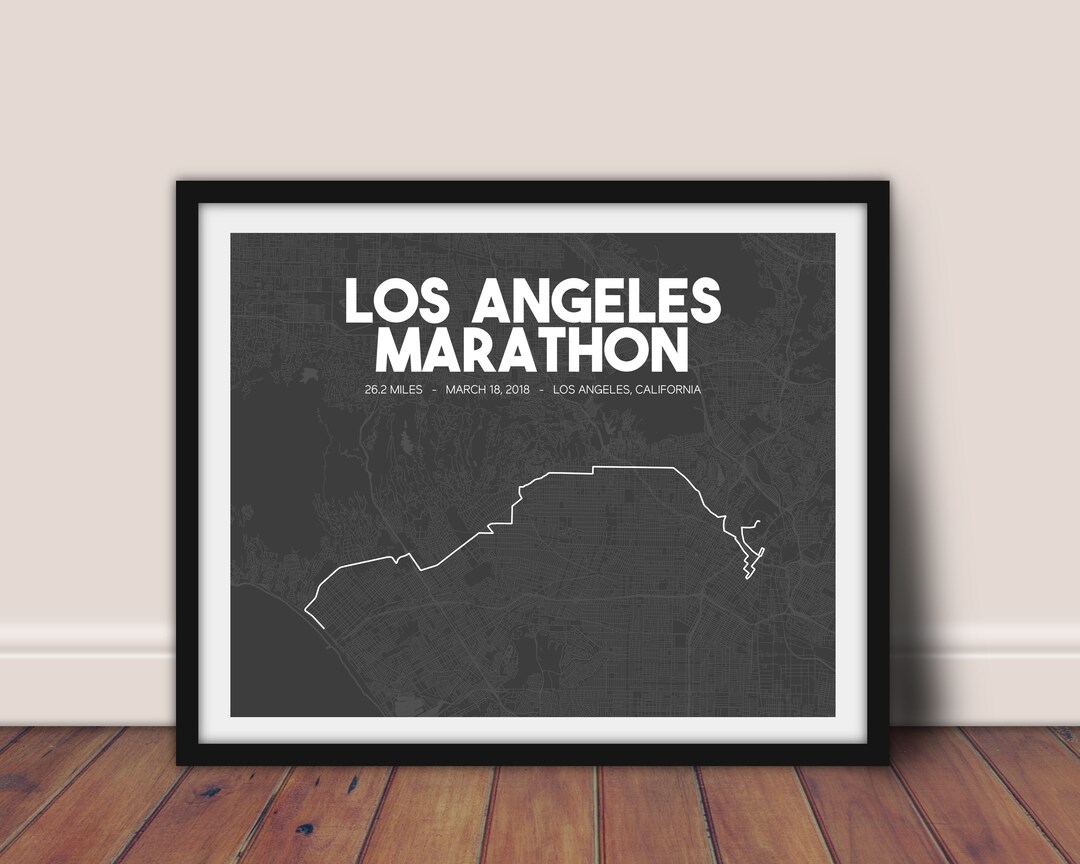 Los Angeles Marathon Course Map 2018 Marathon Printable Map - Etsy