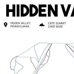 Hidden Valley Printable Ski Map 16x20, Hidden Valley Pennsylvania ...