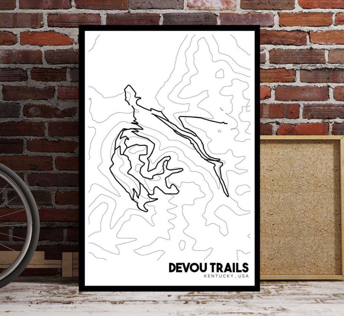 Devou Trails Topographic Map Devou Trails Map Printable - Etsy