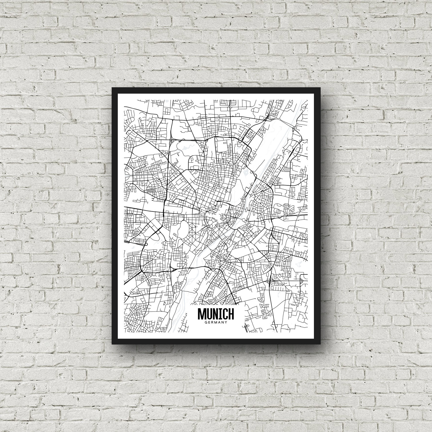 Munich Germany Map Printable Printable Map for Office Munich | Etsy