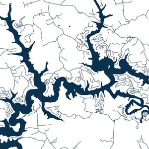 Nolin Lake Kentucky Printable Map, Nolin Lake Wall Art, Nolin Lake Map ...