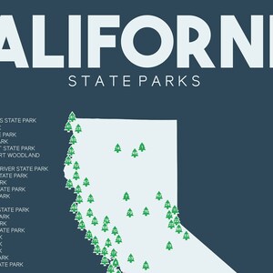 California State Parks Map Printable 16x20 Gift - Etsy