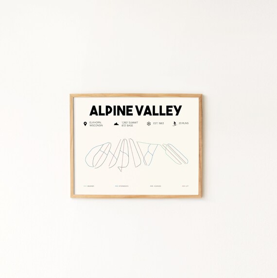 Alpine Valley Printable Ski Map 16x20 Alpine Valley Wisconsin - Etsy