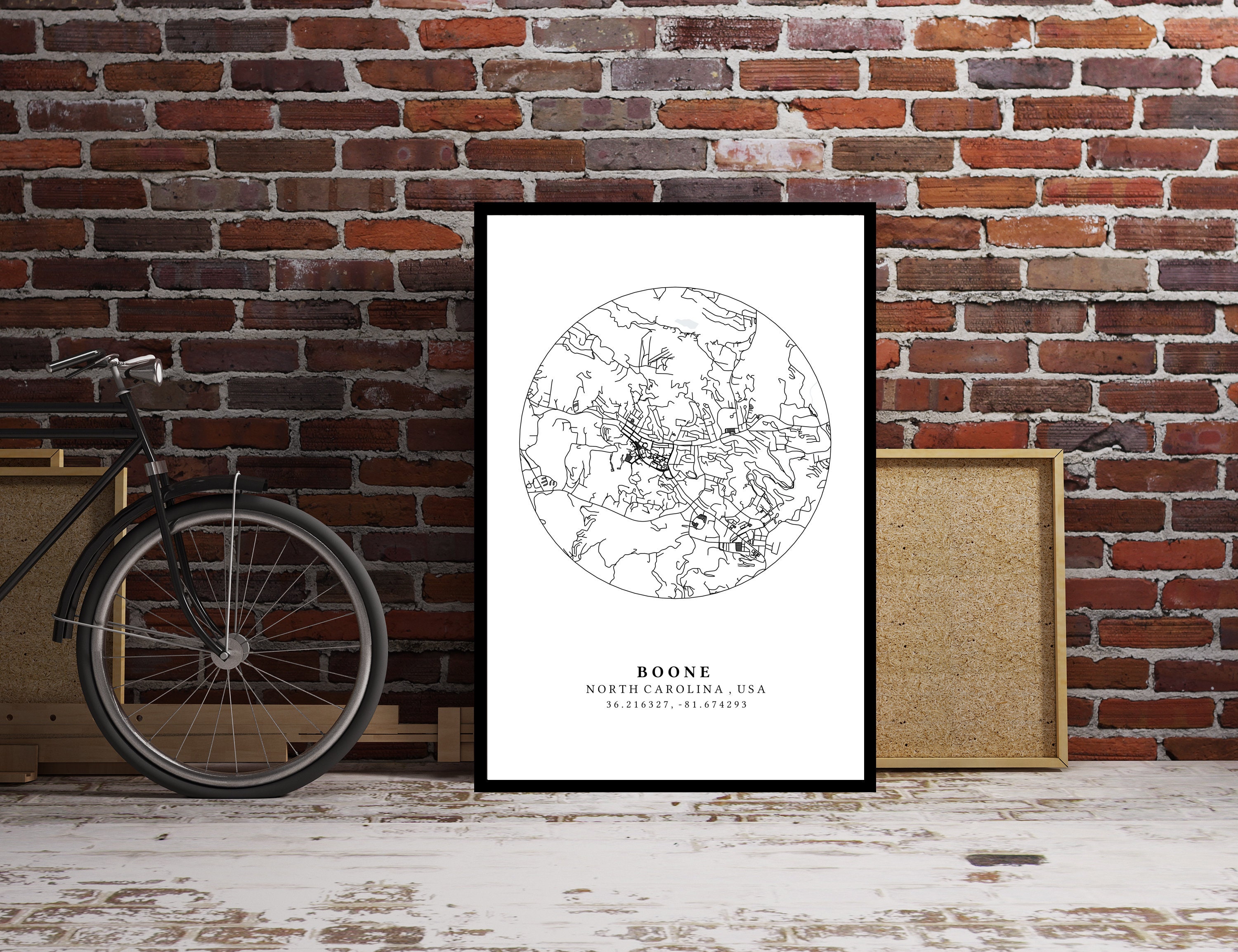 Boone North Carolina Printable Map Boone NC Wall Art - Etsy