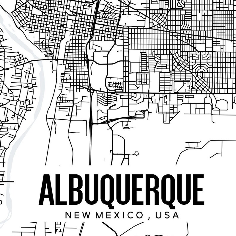 Albuquerque New Mexico Map Printable Printable Map for - Etsy