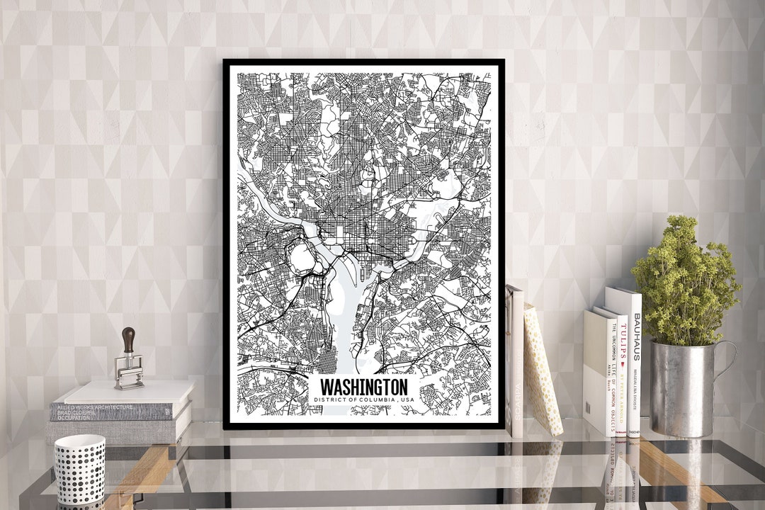 Washington D.C. Map Printable DC City Map Art Washington Map - Etsy
