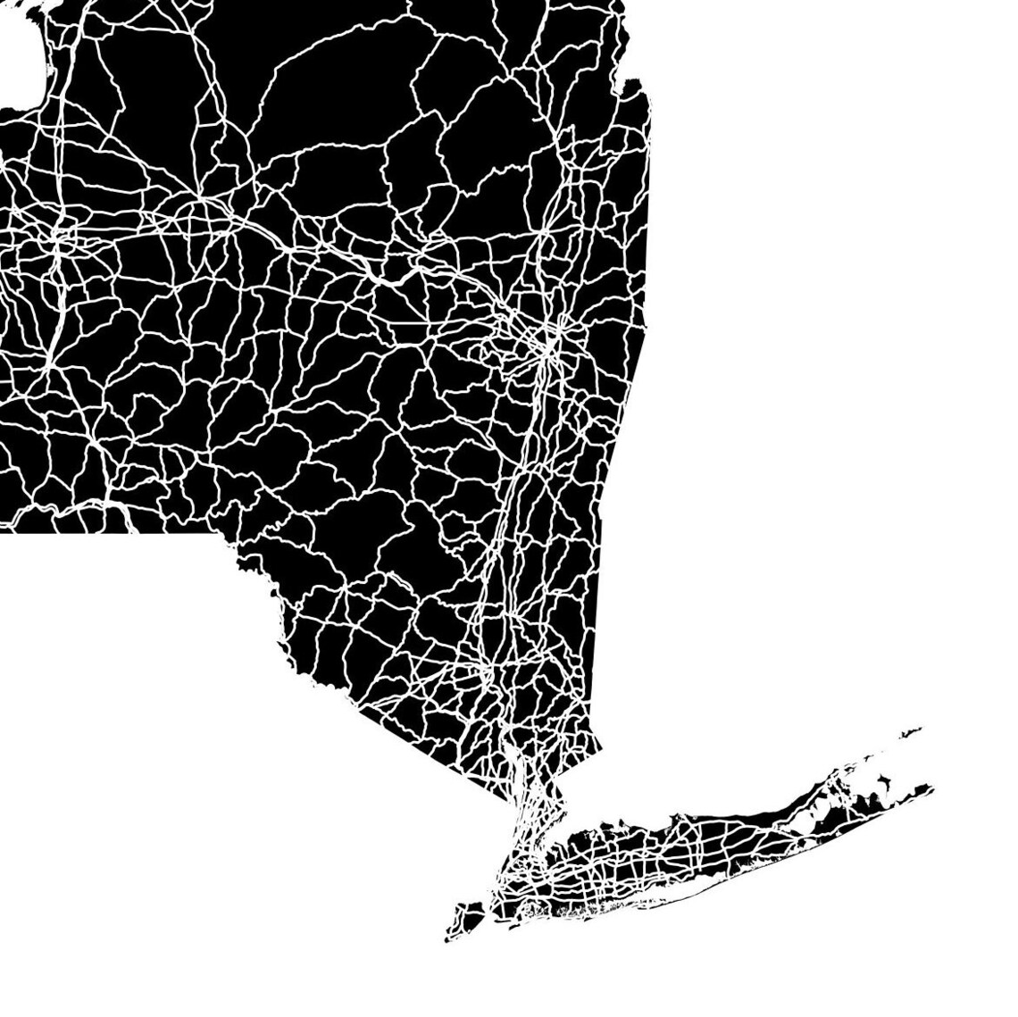 Map of New York Printable New York Map Printable NY Map - Etsy