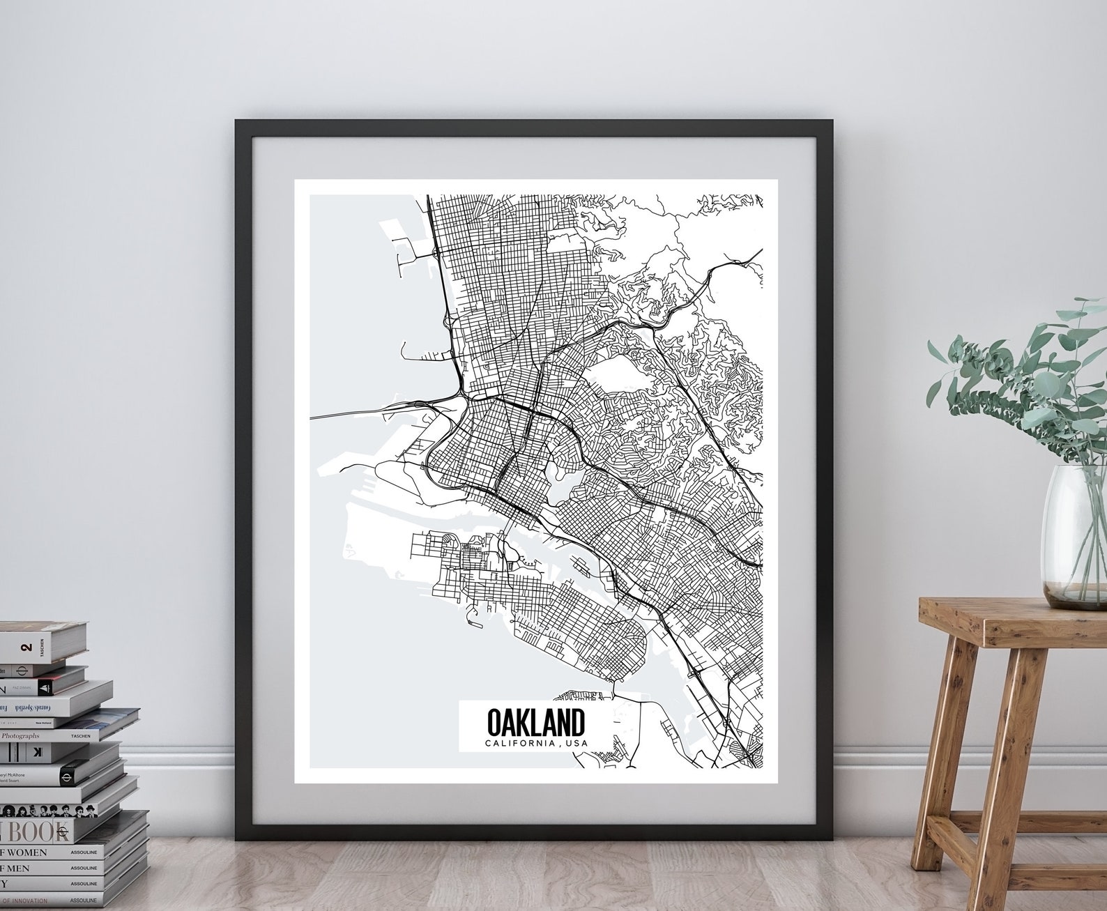 Oakland California Printable Map Oakland CA Map Poster - Etsy